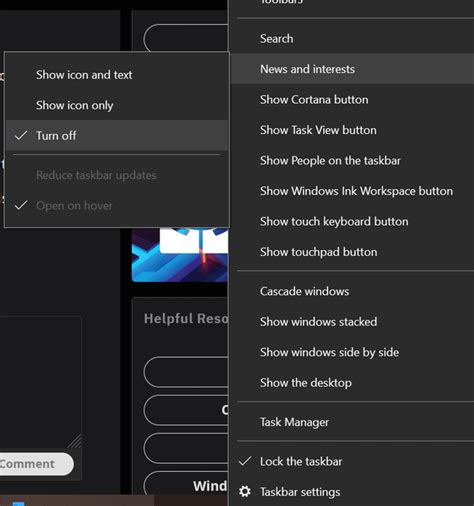 Cant Remove News And Interests Off The Taskbar Using A Reg Anymore Value Gets Immediately