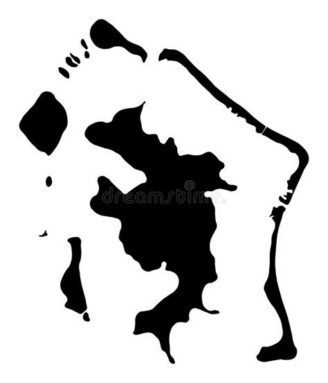 Bora Bora Island Map Silhouette Stock Vector Illustration Of Land