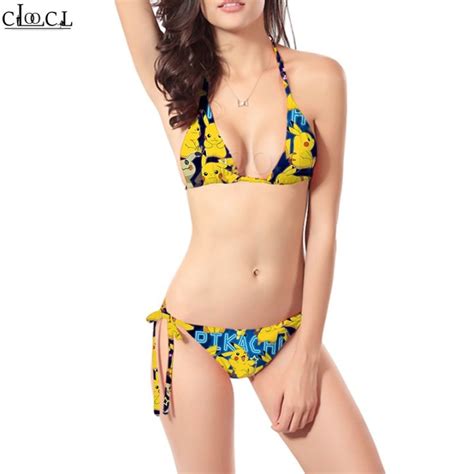 Cloocl Anime Pokémon Pikachu Bikini 3d Print Fashion Women Sexy