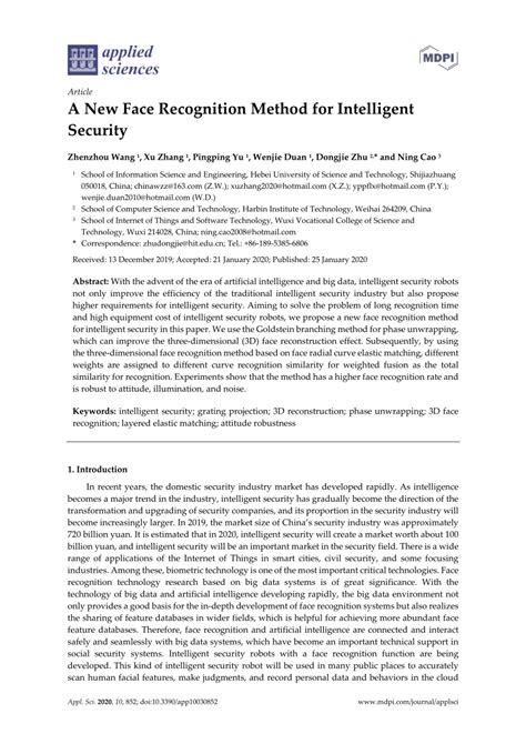 pdf a new face recognition method for intelligent security