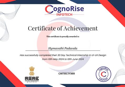 Hymavathi Padavala On Linkedin Uiux Cognoriseinfotech Internship
