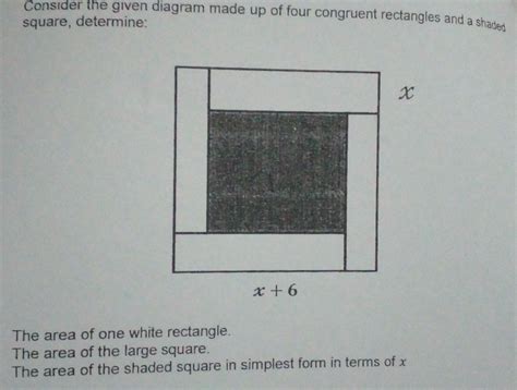 Solved Consider The Given Diagram Made Up Of Four Congruent Rectangles