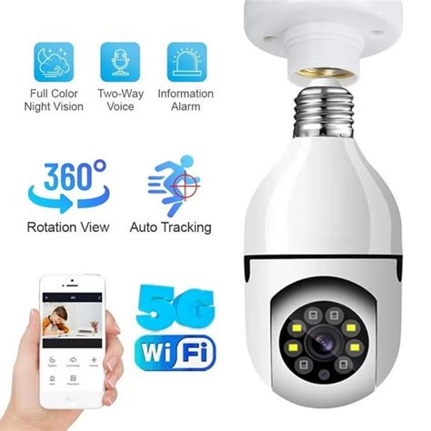 Yi Iot 5ghz And 24ghz Wifi Bulb Lamp Camera 360degree E27 Socket