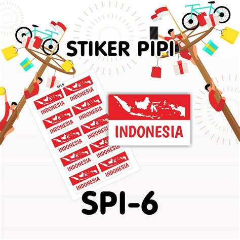 Jual Stiker Pipi Bendera Sticker Pipi Merah Putih Indonesia 17