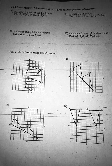 Solved Kuta Software Infinite Pre Algebra Translations Of Shapes