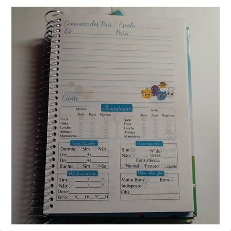 Agenda Creche Berçario Escolar Bolofofos Elo7