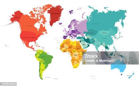 Worlds Map向量圖形及更多世界地圖圖片 世界地圖 國境 地圖 Istock