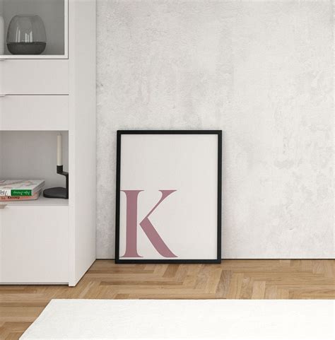 Custom Modern Uppercase Name Initial Minimalist Alphabet Art Etsy