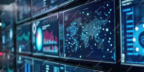 The Modern Control Room Features Hightech Screens For Data Visualization And Analysis Aig62