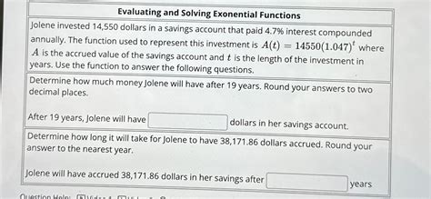 Evaluating And Solving Exonential Functionsjolene Chegg