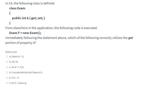 Solved In C The Following Class Is Defined Class Exam Chegg