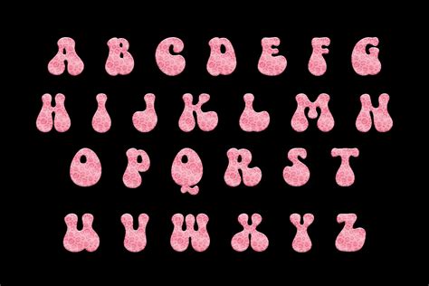 Pinky Leopard Bitmap Font Design Cuts