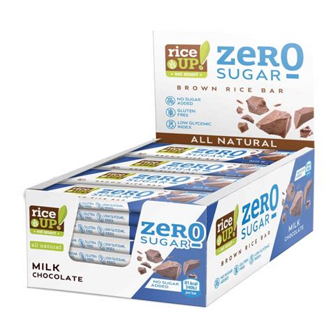 Riceup Zero Sugar Brown Rice Bar Milk Chocolate 18g Riceup