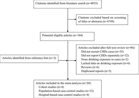 Flow Chart Of Screening For Literature About Prenatal Alcohol Exposure