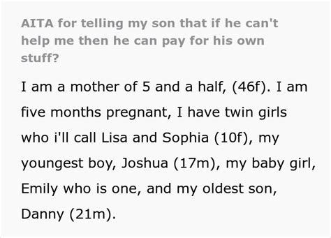 Pregnant Mom Of 5 Threatens To Kick Her Oldest Son Out For Not Helping