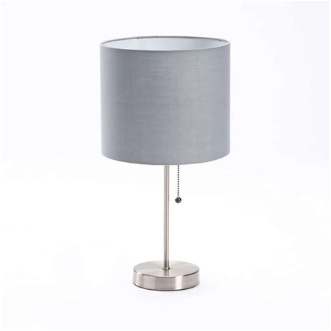 Decofurn Table Lamp Metal Base Grey Fabric Shade Decofurn Furniture