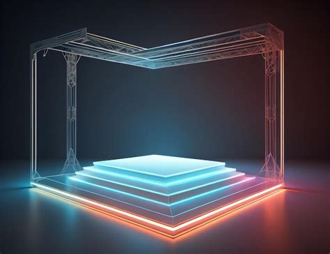Premium Ai Image A Lit Up Glass Object With A Blue Light On It