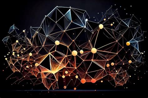 Premium Photo Abstract Polygonal Space Low Poly Dark Background With Connecting Dots And Lines
