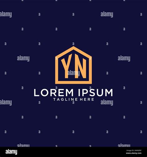Initial Yn Logo With Abstract Home Shape Modern Minimalist Realty Logo