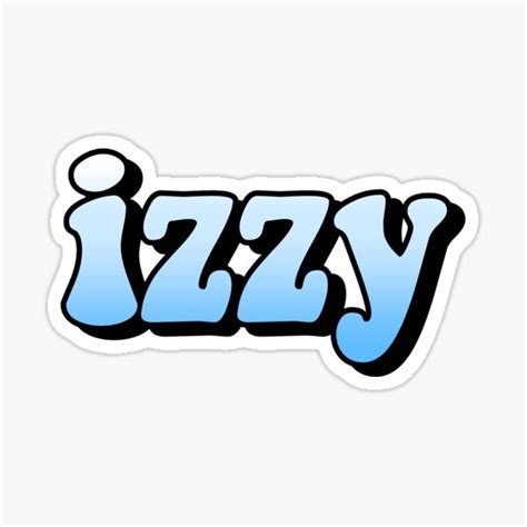 Aesthetic Pastel Blue Gradient Izzy Name Sticker For Sale By Star10008 Redbubble