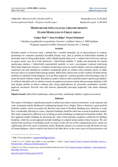 Pdf Flood Modelling In Urban Areas