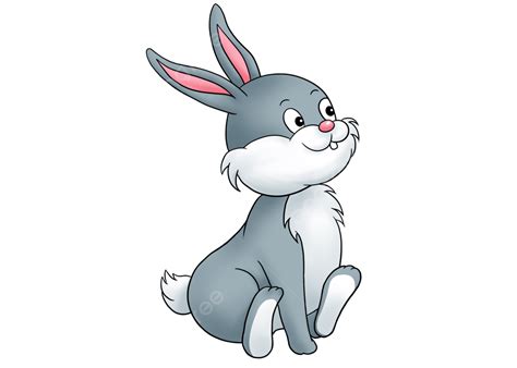 รูปกระต่ายน่ารักสีเทามีความสุข Png กระต่าย การ์ตูน กระต่ายการ์ตูนภาพ Png และ Psd สำหรับดาวน์