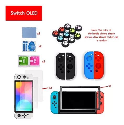 Kit De 23 Accesorios Funda Para Nintendo Switch Oled Joycon Meses Sin
