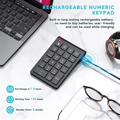 Teclado Numérico Inalámbrico 22 Teclas Recargable Portátil Temu Mexico