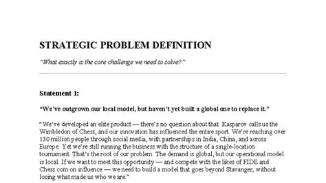 Case 3 Norway Chess Eksamenscase Strategic Problem Definition