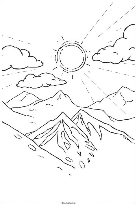 구름과 태양 색칠 페이지 도 서 색칠 구름과 바람