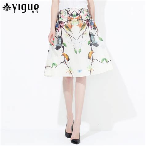 Yigue亦谷2015夏新品甜美瑞丽雪纺半身裙短裙印花a字裙b241huji7huji8