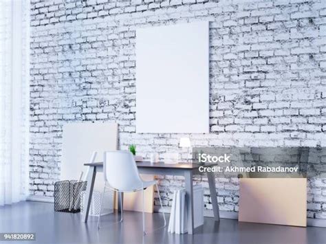 3 D 일러스트 포스터 프페임 형판 워크스페이스 Mock 바라요 배경 0명에 대한 스톡 사진 및 기타 이미지 0명 공란 디자인 Istock