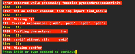 Some Error Message When Starting Vim But Pymode Seems To Be Working · Issue 915 · Python Mode