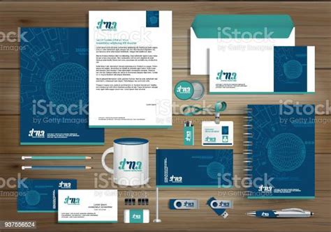 企業標識業務範本設計向量抽象文具 禮品顏色促銷紀念品元素連結數位技術集向量圖形及更多一組物體圖片 一組物體 企業 信封 Istock