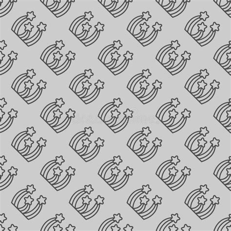 Falling Meteors And Comets Line Seamless Pattern Cosmos Theme Vector