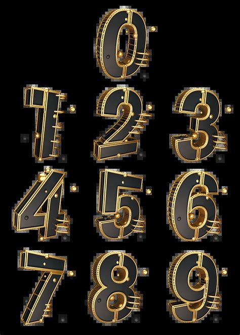 数字、阿拉伯、数学、3d、黑金 花瓣网