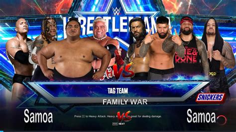 The Rock Rikishi Umaga YokoZuna Vs Roman Reings Jey Usos