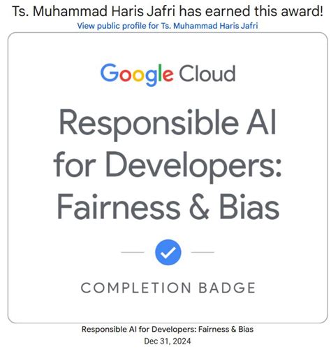 Ts Muhammad Haris Jafri On Linkedin Informative Course On Responsible Ai For Developers