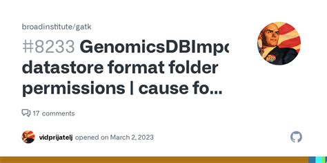 Genomicsdbimport Datastore Format Folder Permissions Cause For Error Couldnt Create