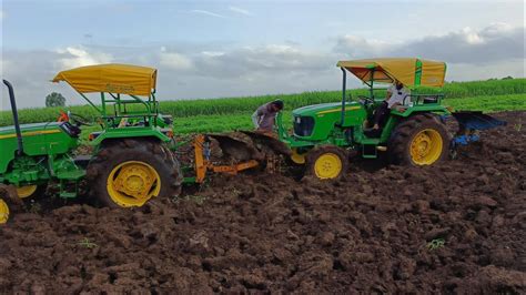 Jhone Deer 5210 Ploughing Jhone Deer Tractor Ploughing YouTube