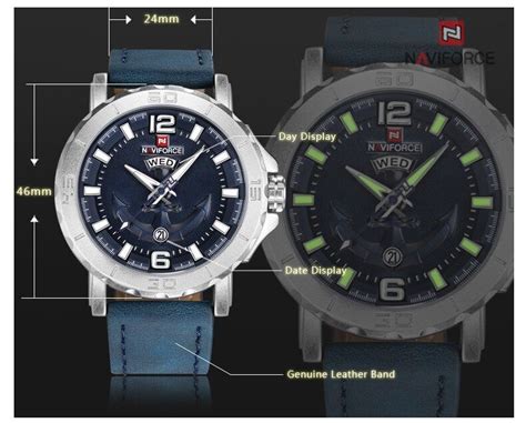 นาฬิกาข้อมือชาย Naviforce นาวีฟอร์ส แบรนด์แท้ สายหนัง รุ่น หน้า สมอ