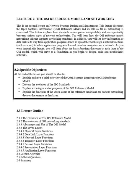 Nsdm Lecture 2 The Osi Reference Model And Networking Pdf