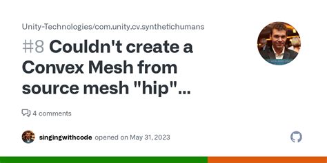 couldn t create a convex mesh from source mesh hip within the maximum