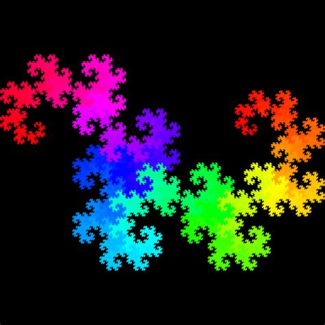 Colored Dragon Curve Fractals