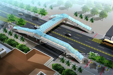 3a新安路人行天桥二02 人行天桥过街效果图