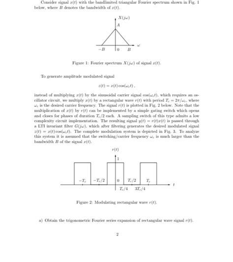 Solved Consider Signal T With The Bandlimited Triangular Chegg