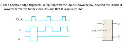 solved 3 for a negative edge triggered j k flip flop with