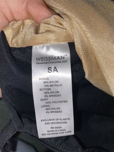Weissman Gold And Black Biketard Dance Costume With T Gem
