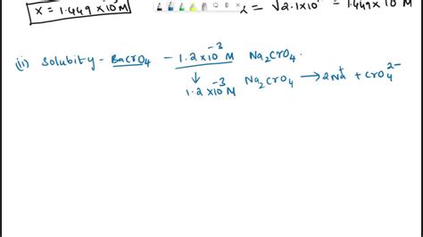 Solved Find The Molar Solubility Of Bacro4 Ksp 2 1 Ã— 10 10 In A Pure Water And B 1
