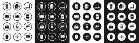 Set Router And Wi Fi Signal Cloud Technology Data Transfer Storage